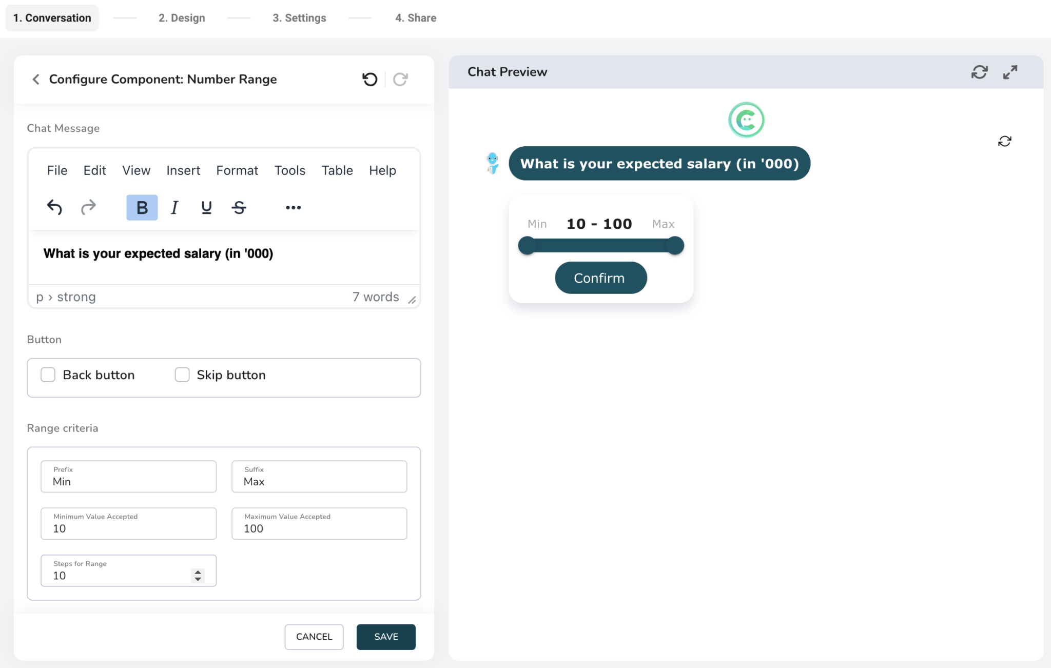 Number Range - WeConnect.chat